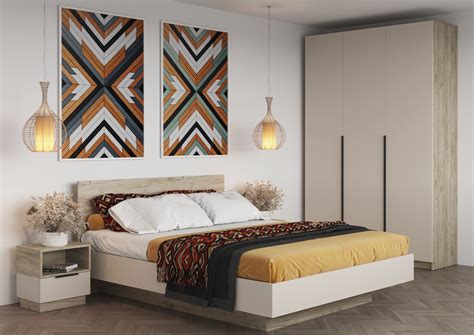 «Спальня Бохо 4 дуб крафт серый кашемир купить в интернет магазине 1