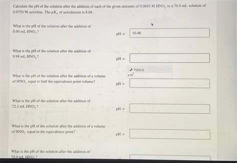 Solved Calculate The PH Of The Solution After The Addition Chegg Com