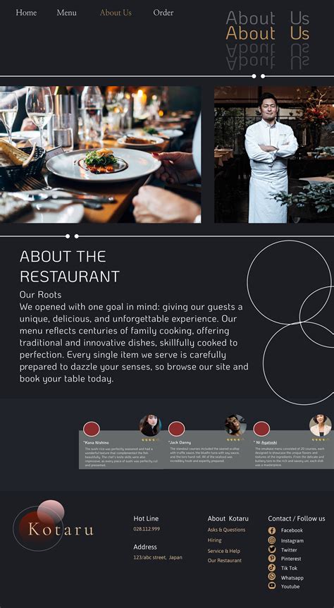 Web Design UI UX Omakase Restaurant Free File On Behance