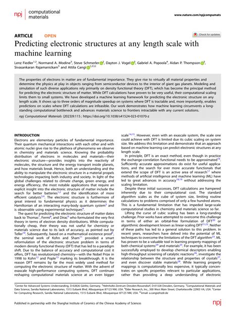 Pdf Predicting Electronic Structures At Any Length Scale With Machine