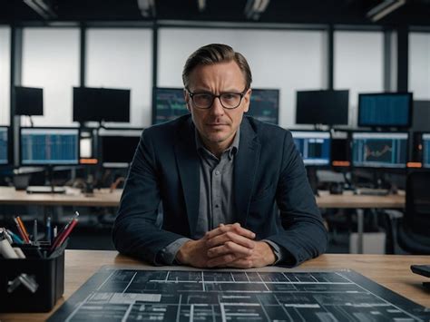 Data Warehouse Specialist Leaning Forward With Hands O 21 Premium Ai