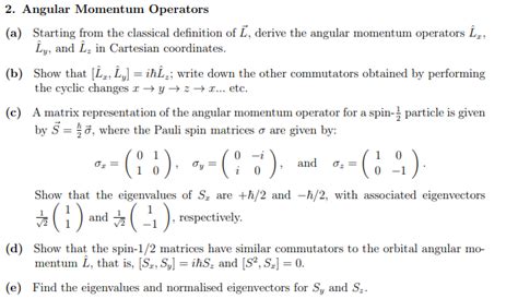 solved 2 angular momentum operators a starting from the
