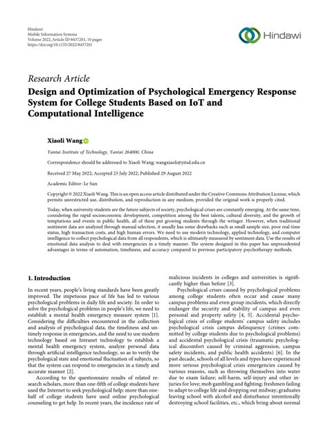 Pdf Design And Optimization Of Psychological Emergency Response
