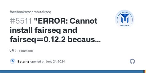 error cannot install fairseq and fairseq 0 12 2 because these