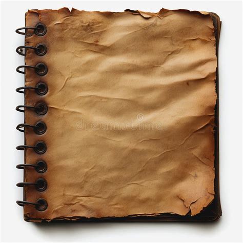 Vintage Aged Paper Texture In Unused Notebook With Spiral Binding For