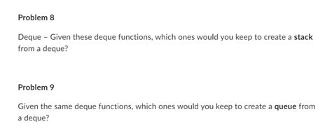 Solved Node Next 3 Ii Define The Deque Structure Struct