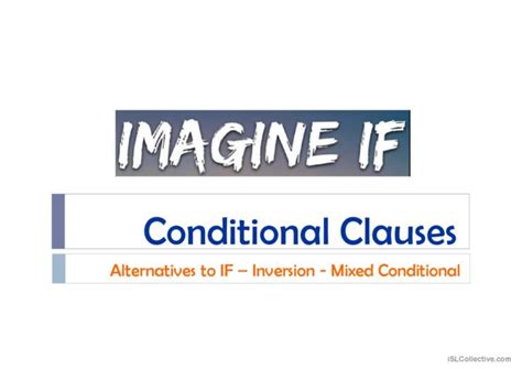 Conditionals Alternatives To IF Mixe English ESL Powerpoints