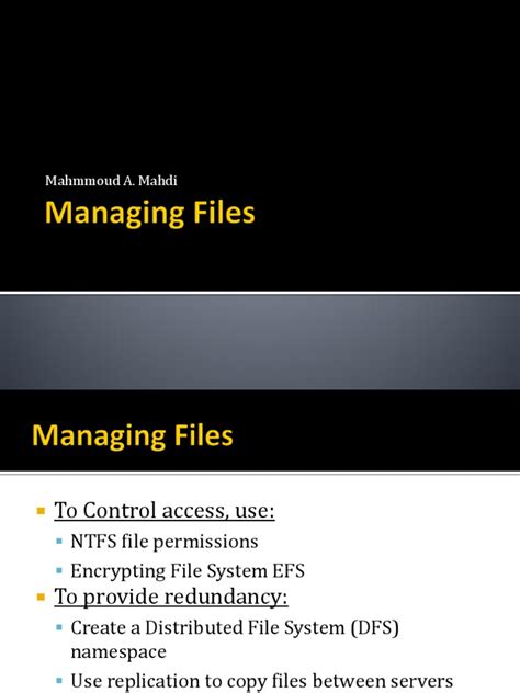 Lesson9 Managing Files Pdf Computer File Group Policy