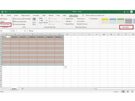 Belajar Buat Tabel Di Excel Contoh Surat Resmi