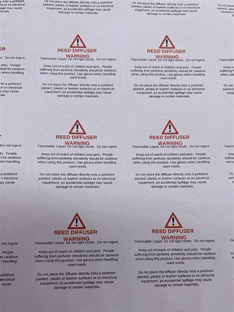Diffuser Safety Warning Labels Shotfeet New
