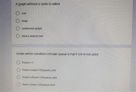 Solved A Graph Without A Cycle Is Called Tree Heap