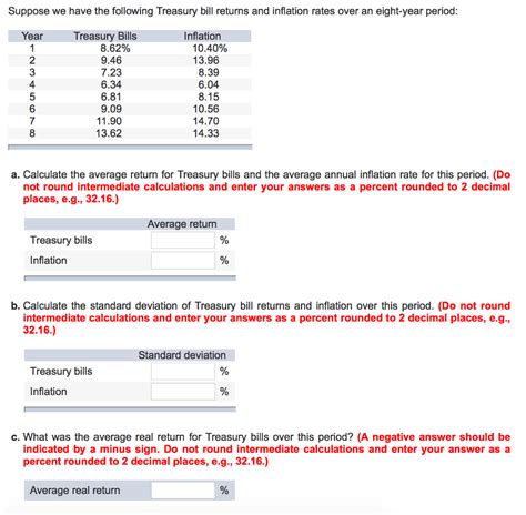 Solved Suppose We Have The Following Treasury Bill Returns Chegg Com