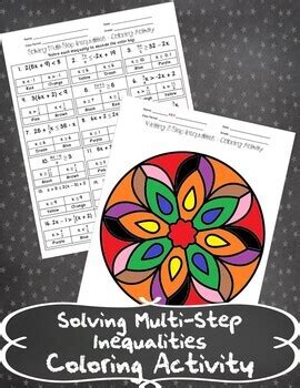 Solving Multi Step Inequalities Coloring Activity Distance Learning