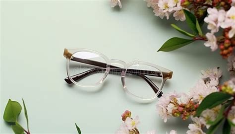 Translucent Frame Of Glasses Of Round Shape On On A Pastel Turquoise