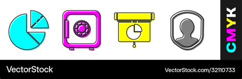 set pie chart infographic safe graph chart vector image