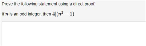 Solved Prove The Following Statement Using A Direct Proof Chegg