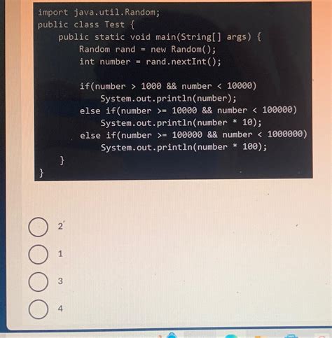 Solved Import Javautil Randompublic Class Test Public