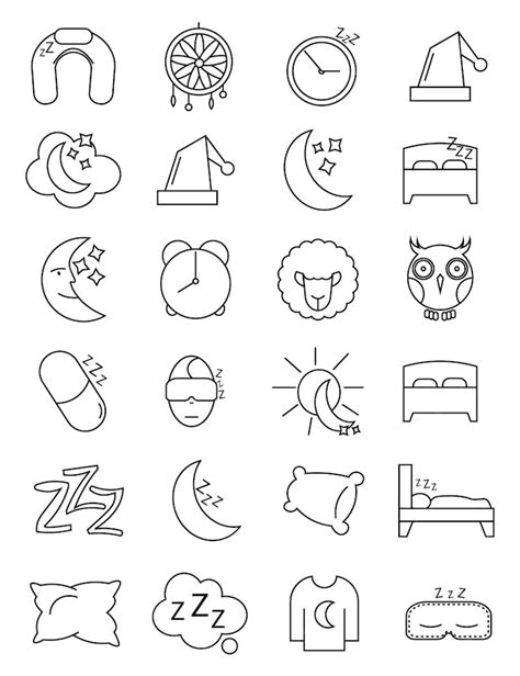 Premium Vector Sleep Line Icons Insomnia Sleeplessness