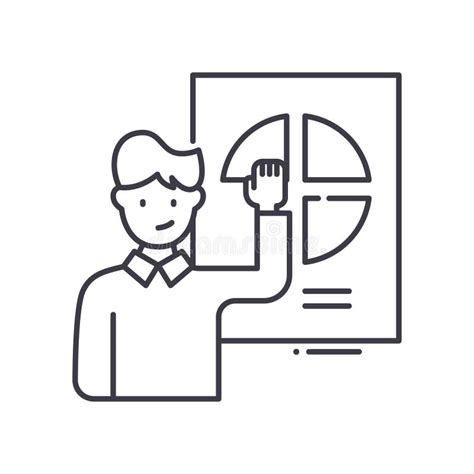 Marketing Presentation Concept Icon Linear Isolated Illustration Thin Line Vector Web Design