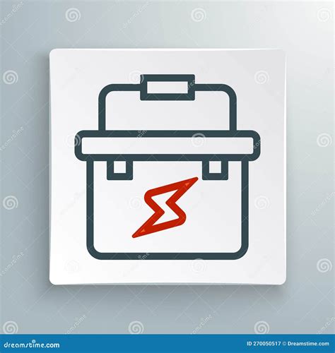Line Toolbox Electrician Icon Isolated On White Background Colorful Outline Concept Stock