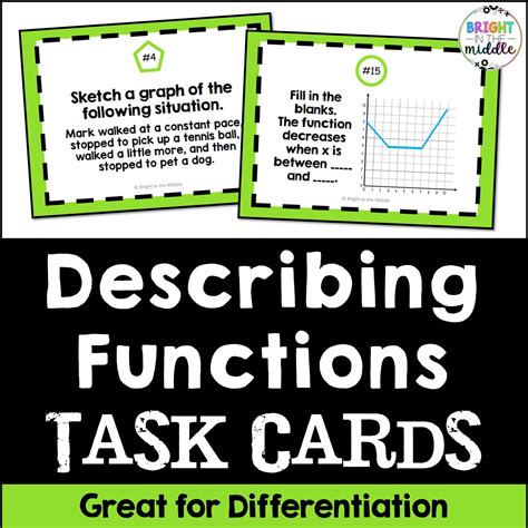 Identifying Linear Functions Task Cards 8f3 Bright In The Middle