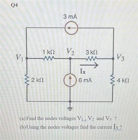 solved a find the nodes voltages v1 v2 and v3 b using