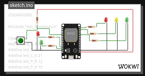 Semaforo Definitivo Wokwi Esp32 Stm32 Arduino Simulator