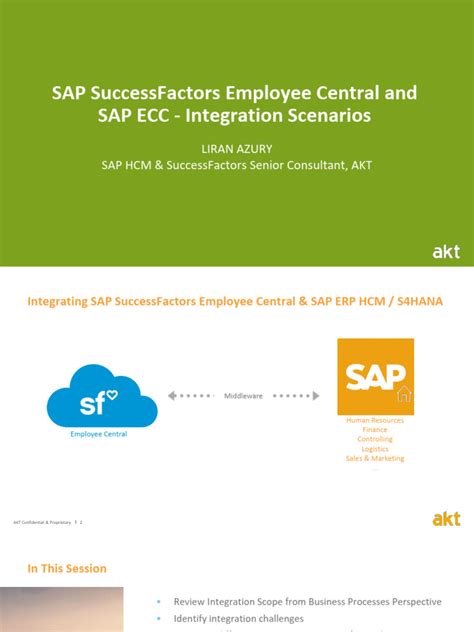 Sap Successfactors Employee Central And Sap Ecc Integration Scenarios Pdf Human Resource
