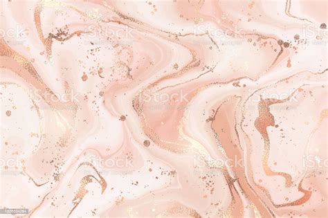 구리 호일 질감 줄무늬가있는 추상먼지 홍당무 액체 대리석 배경 파스텔 대리석 알코올 잉크 그리기 효과 금속 파도패턴 디자인의