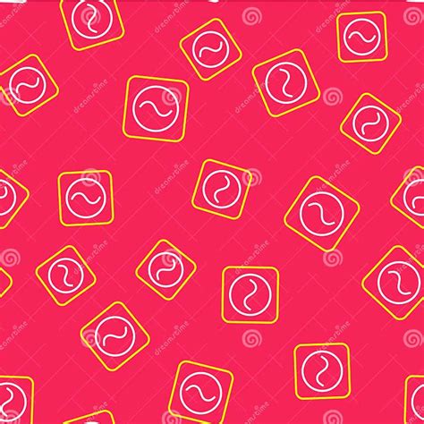 Line Ac Voltage Source Symbol Icon Isolated Seamless Pattern On Red