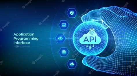 Premium Vector Api Application Programming Interface In The Shape Of Sphere With Hexagon
