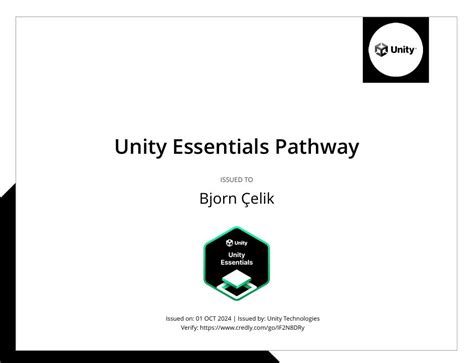 🎉 Unity Essentials Pathway Sertifikamı Aldım Muhammed Celik