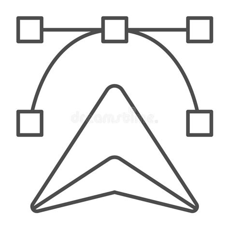 Navigation Pointer And Bezier Curves Thin Line Icon Design Recruitment Concept Vector Graphics