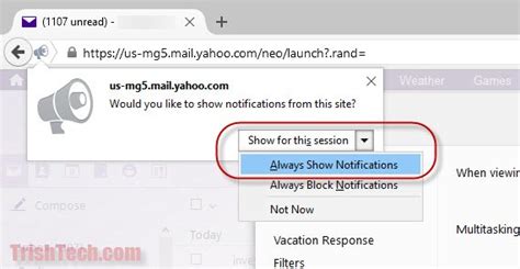 Enable Desktop Notifications For Yahoo Web Mail
