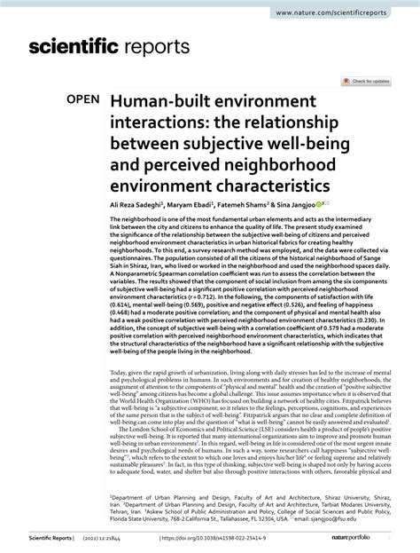 Pdf Human Built Environment Interactions The Relationship Between