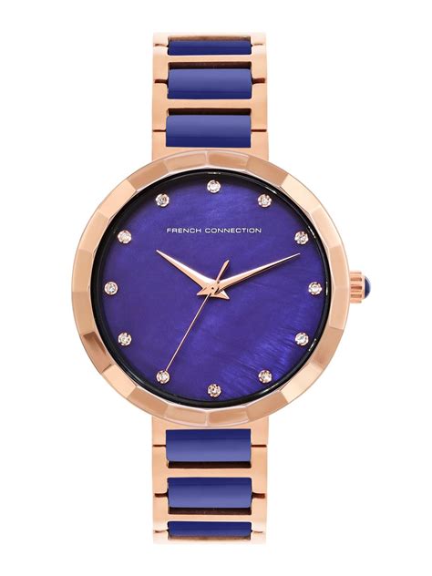 Buy French Connection Women Embellished Dial And Stainless Steel Bracelet