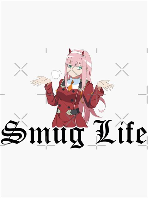 Smug Life Zero Two Black Sticker For Sale By Thew33bstore Redbubble