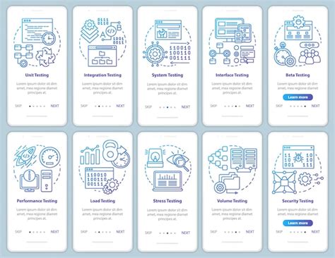 premium vector software testing onboarding mobile app page screen