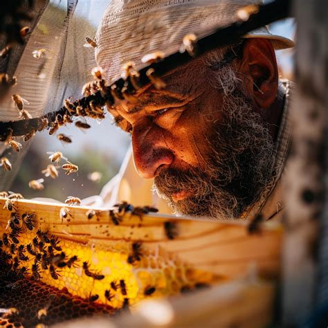 Free Beekeeper At Work Image Beekeeper Bees Honeycomb Download At