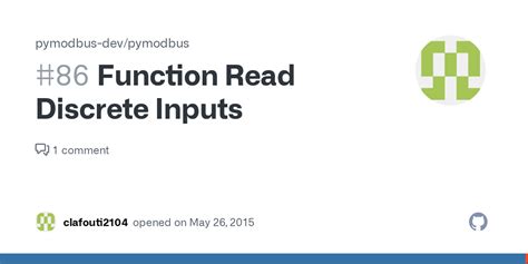 Function Read Discrete Inputs · Issue 86 · Pymodbus Devpymodbus · Github