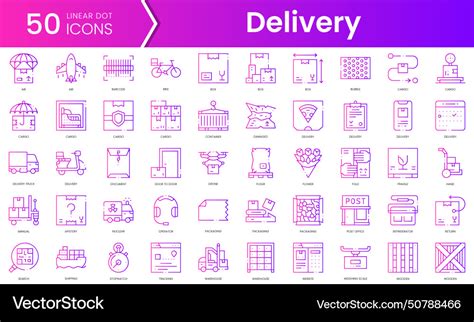 Set of delivery icons gradient style icon bundle Vector Image