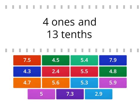 Non Standard Partitioning Decimals Find The Match