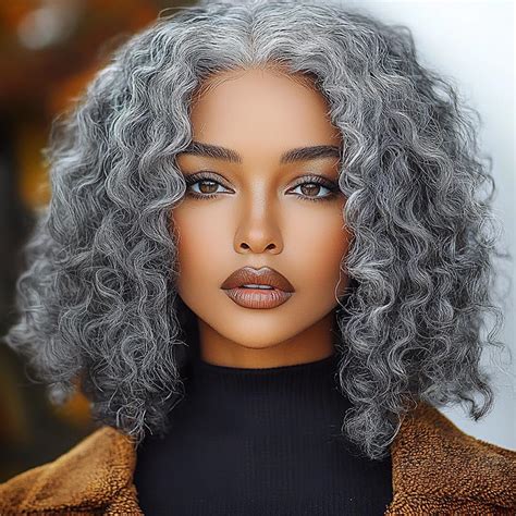 Soul Lady Seniors Salt And Pepper Wig Water Wave More Grey Human Hair