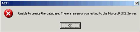 Error Database Could Not Be Accessed Or There Is An Error Connecting To The Microsoft Sql