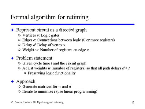 Formal Algorithm For Retiming