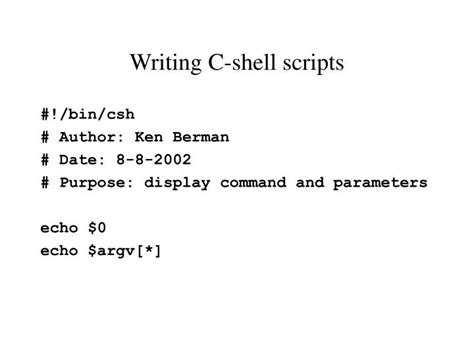PPT Writing C Shell Scripts PowerPoint Presentation Free Download ID 6094597