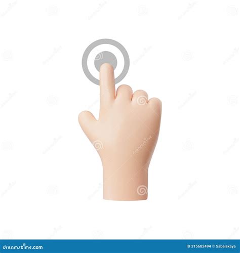 3d Hand Pointing Forefinger Gesture Vector Icon Touch Or Click Cursor
