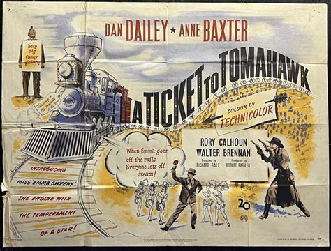 A Ticket To Tomahawk Poster Uk Quad 1950