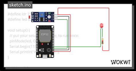 Kodingan Ldr Dan Led Wokwi Esp32 Stm32 Arduino Simulator
