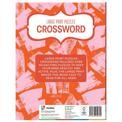 Large Print Puzzle Crossword Puzzle Books Books Adult Hinkler